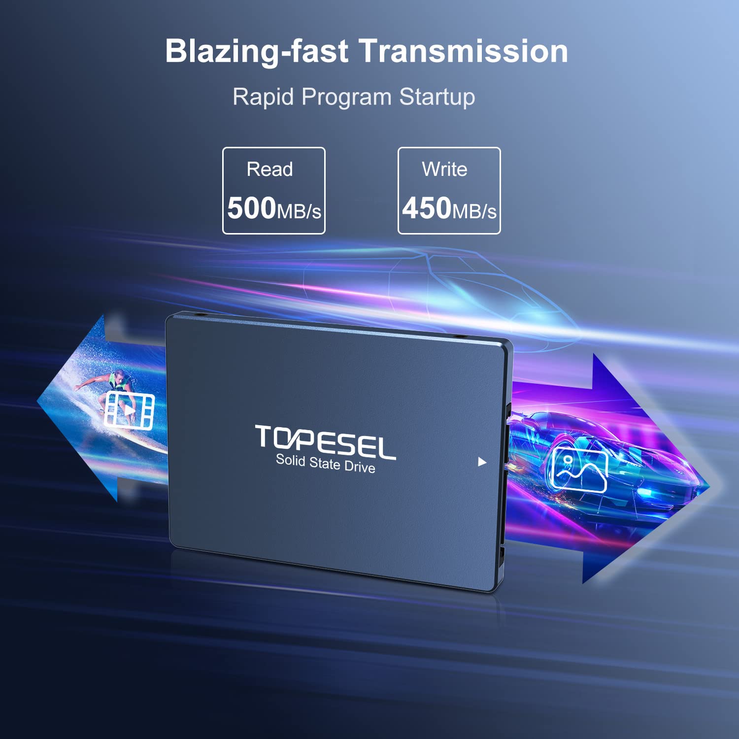 TOPESEL SATA III SSD 2.5", 512GB ssd,2.5 inch ssd up to 560MB/s Internal Solid State Drives,for Laptop,Tablet,Desktop,PC