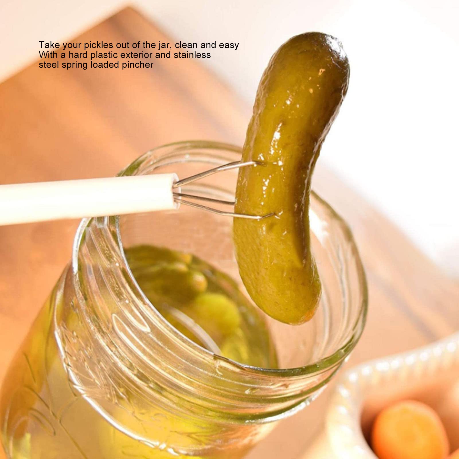 Multifunctional Flexible Olive Pepper Kimchi Food Grabber Gripper Picker Serving Fork Pickle Pincher for Jar Pickle Grabber Fork