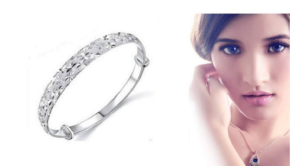 MAIHAO Women Jewelry Solid 925 Sterling Silver Womens Charm Bangle Bracelet Nice Gift