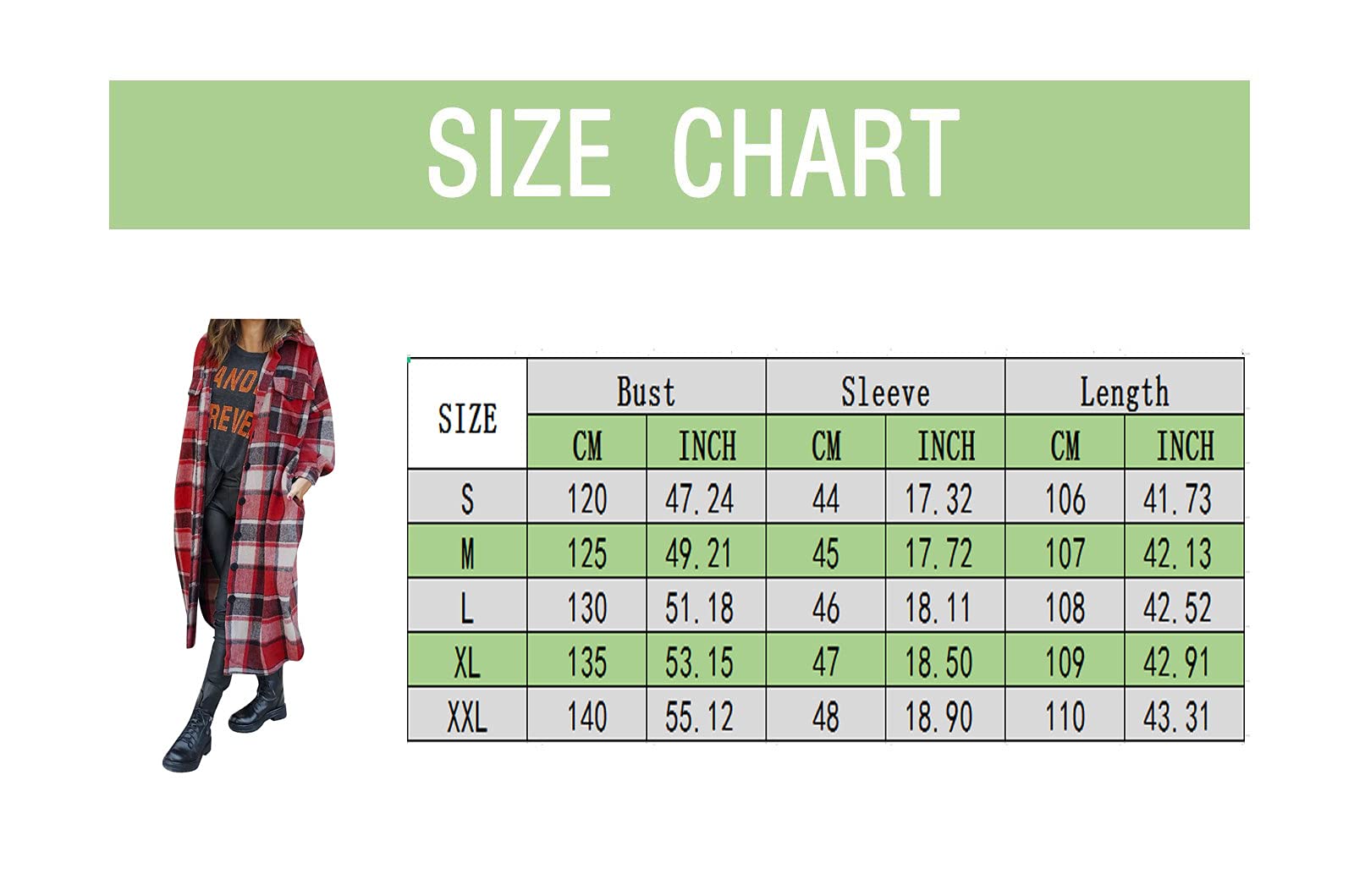 MOKINGTOP Women Flannel Shacket Plaid Print Long Sleeve Lapel Long Jackets Cardigan CoatFlannel Shirts For Women