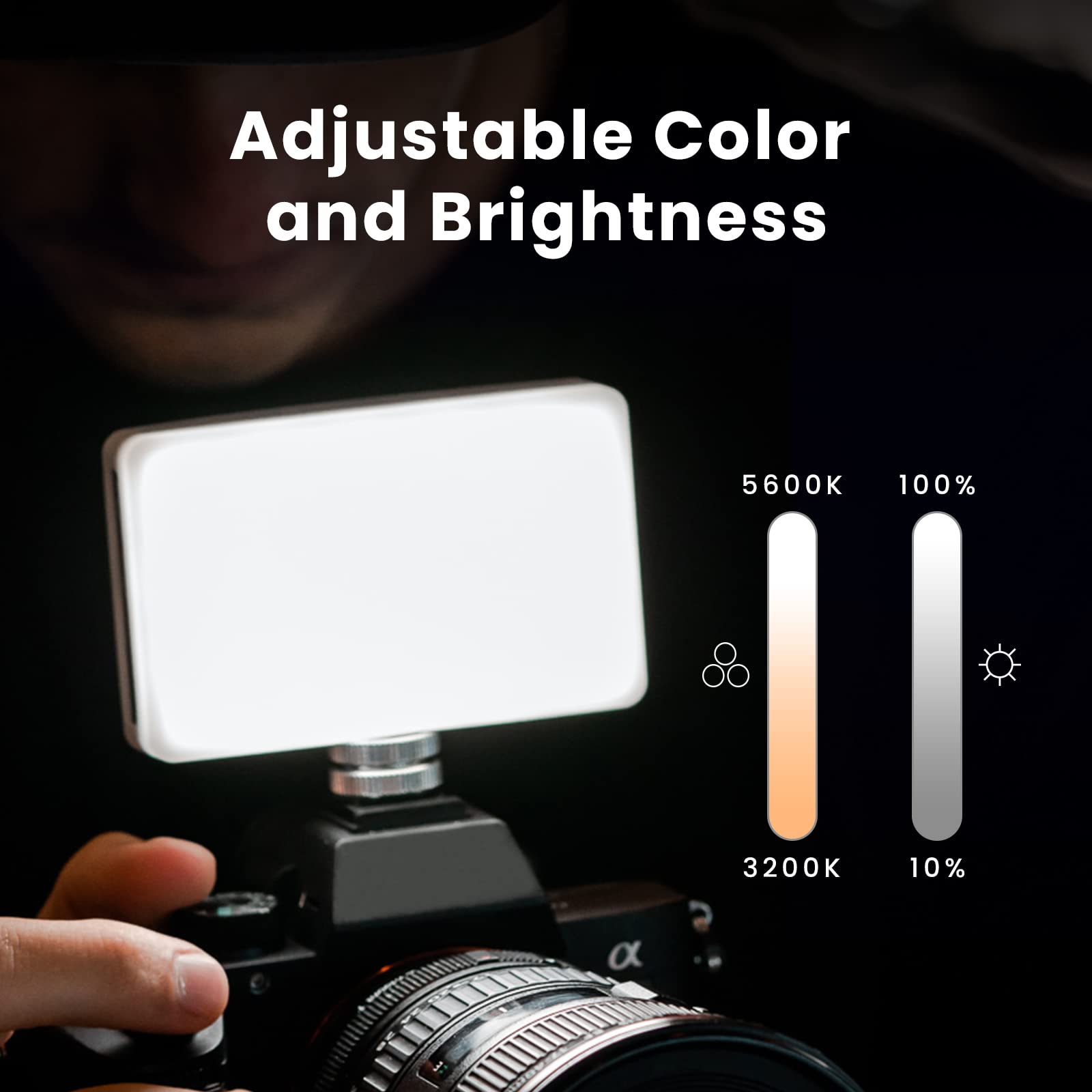 Lume Cube Bicolor Panel Mini LED Light for Professional DSLR Cameras | Adjustable on camera mount, LCD Display | Photo and Video Lighting, Long Battery Life | Fits Sony, Nikon, Canon, Fuji & Panasonic