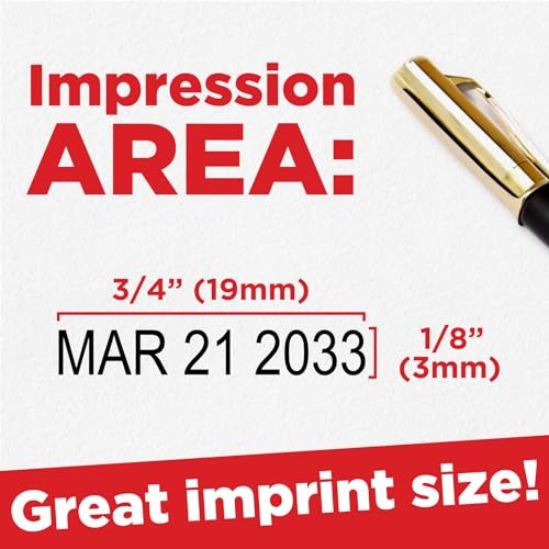 Mark 2000 Self-Inking Rubber Date Office Stamp with Mailed Phrase & Date - Red Ink (Handy-Dater S160), 12-Year Band