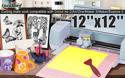 Lzerking Cutting Mat for Cricut 7 Pack Accessories and Supplies Standard Light Strong Frabic Cut Pads Cricket Cards Variety Replacement for Cut Machine Maker/Maker 3/Air/Air 2 with Scraper Pick Needle