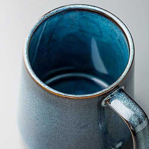 Large Ceramics Coffee Mugs,24 OZ,Large Handle Design,Extra Large Tea and Coffee Cup for Office and Home,Microwave And Dishwasher Safe(Color:24 oz blue)