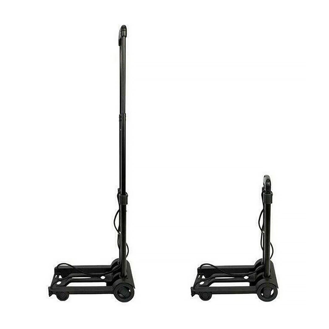 THABATAD Folding Hand Truck Lightweight, Portable Luggage Cart, Foldable Trolley with 4 Wheels, Fold Up Dolly for for Moving Shopping Travel Office Use, 66lbs