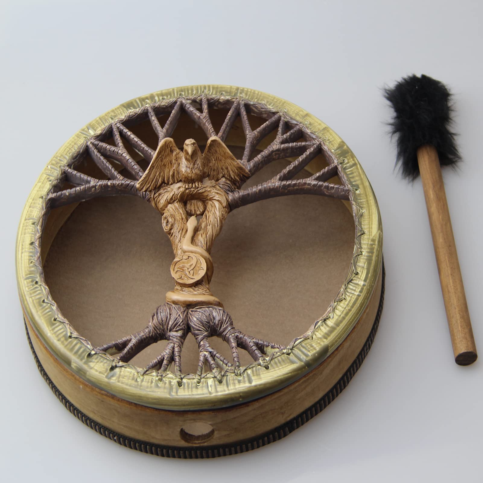 SGZJGBYH Tree Of Life Siberian For Adults Shaman Drum,Bodhran Multifunctional Music Drum YS-001