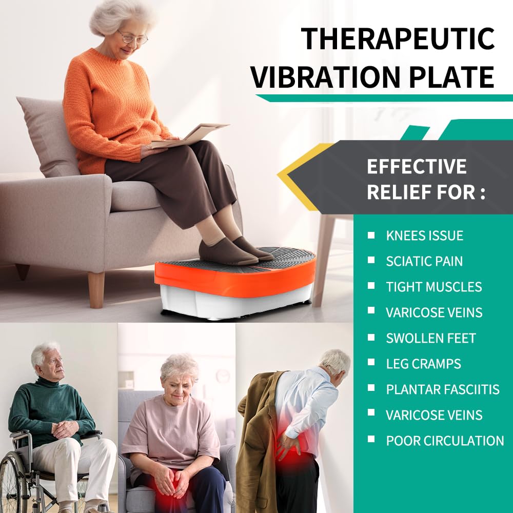 JUFIT Fitness Vibration Plate Exercise Equipment Whole Body Shape Exercise Machine Vibration Platform Fit Massage Workout Trainer,Max User Weight 330lbs