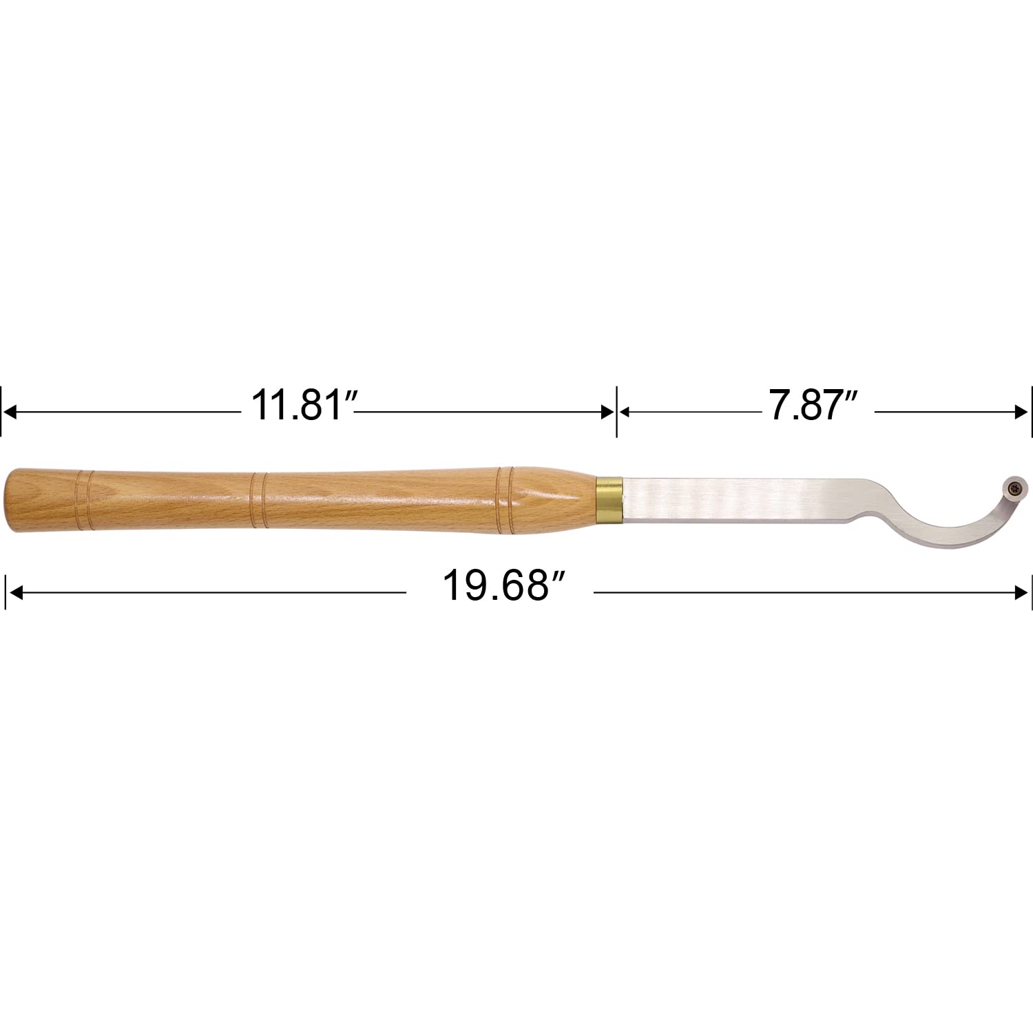 Swan Neck Hollower Carbide Tipped Wood Turning Tools Bended Lathe Chisel Tool Bar with Ci3 12mm Round Carbide Insert Cutter for Wood Hobbyist or DIY or Carpenter,19.68Inches