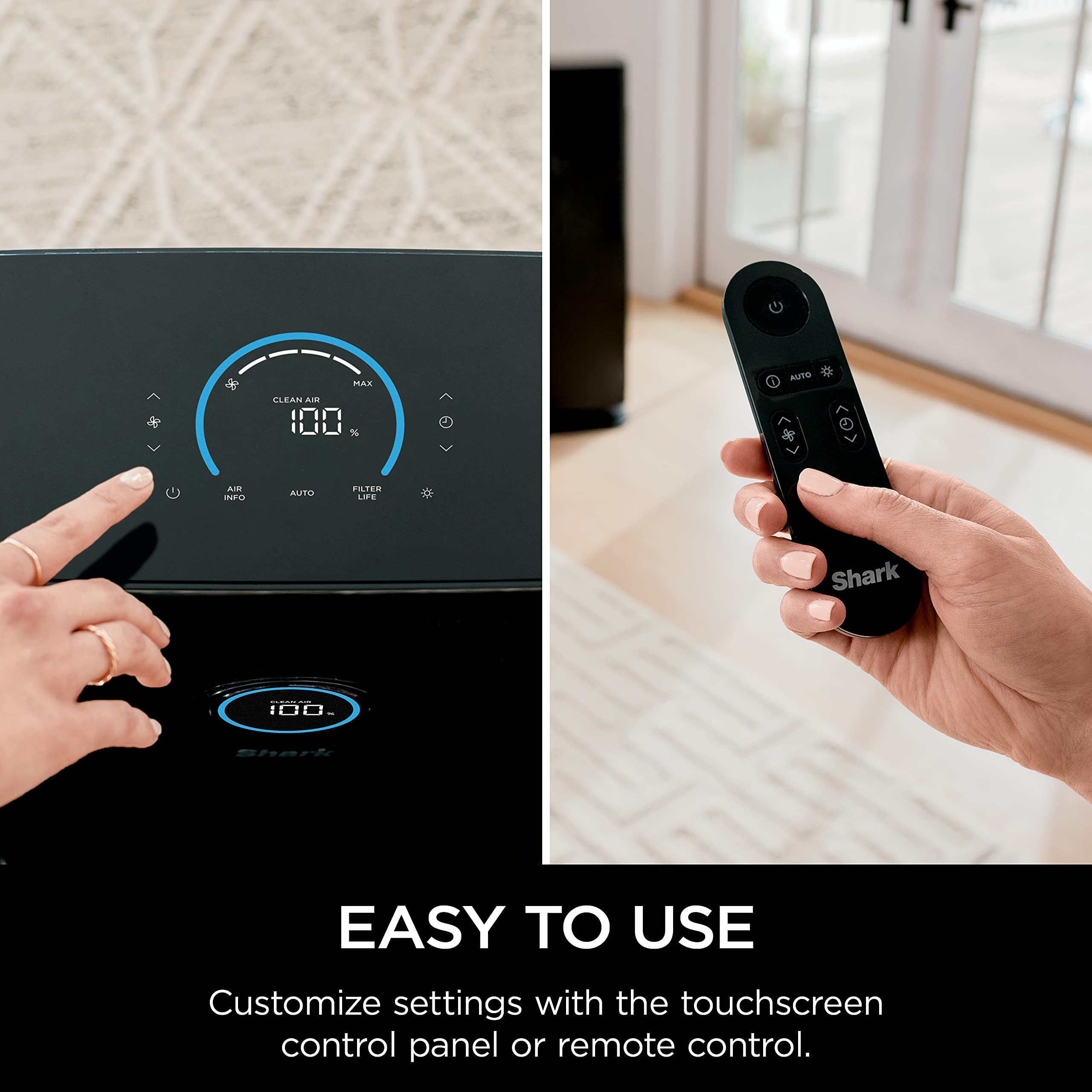 Shark HE601C Ultra- Fast and Ultra- Quiet Air Purifier with 6-Fan Airflow, Remote Control, Anti- Allergen Hepa Multi-Filter and Heightened Odor Protection (Charcoal)