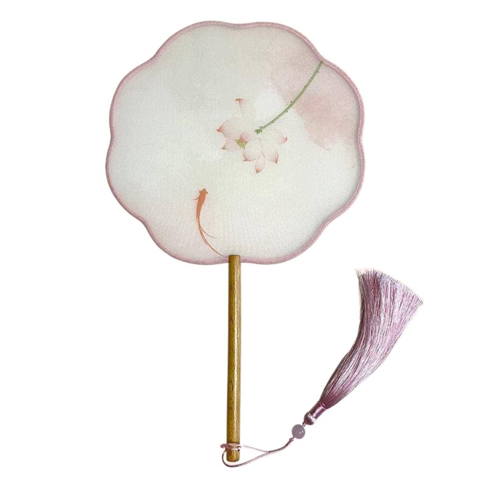 SAXTZDS Ancient Fan Fan Translucent Long Handle Group Fan Han Costume Costume Dance Fan Super Fairy Chinese Style Gift Special-Shaped Fan