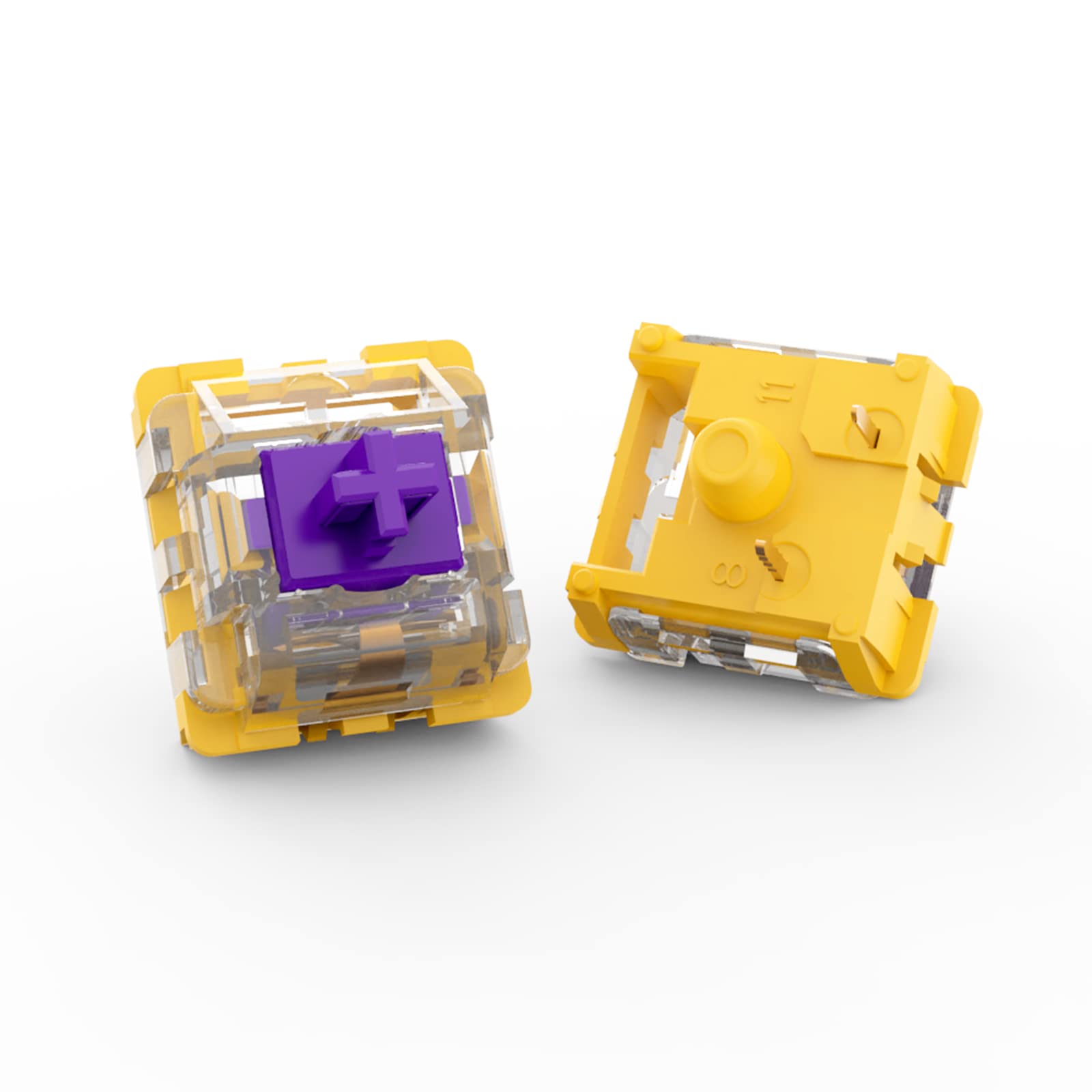 RK ROYAL KLUDGE Keyboard Switches, 3 Pin 45gf Linear Switches DIY Custom Plate Mounted Switches for Mx Mechanical Keyboard (35pcs, Lubed, Lemon Yellow)