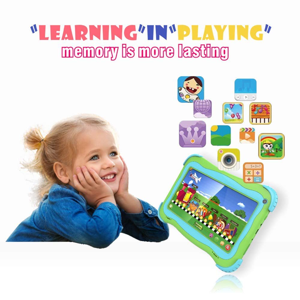 Kids Tablet 7 Android Kids Tablet Toddler Tablet Kids Edition Tablet with WiFi Dual Camera Childrens Tablet 1GB + 32GB Parental Control, Google Play Store