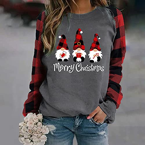 Tops For Women Casual Fall Plain Fashion Hoodies Large Size Slouchy Sweatshirt Flowy All-match Pullovers Christmas Tops Red