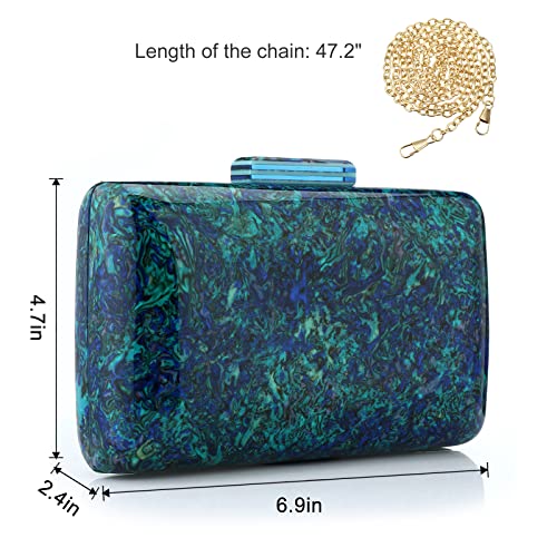Rkrouco Women’s Evening Clutch Acrylic Clutch Purses for Wedding Prom Dress Bag-Green