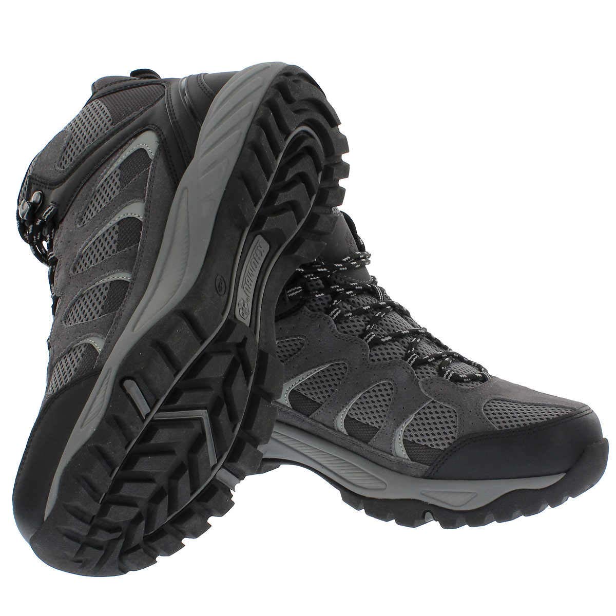 Khombu Tyler Men's Leather Hiking Outdoor Tactical Boots -Black/Grey (9)