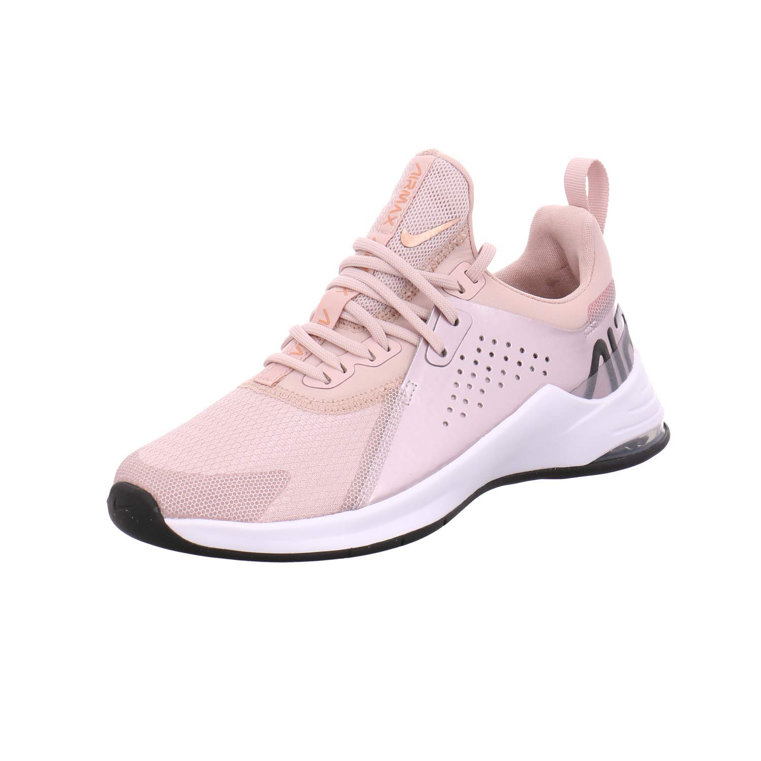 NIKE Women's WMNS AIR MAX Bella TR 3 Sneaker, Stone Mauve MTLC Red Bronze MTLC Silver Barely Rose White Black, 6