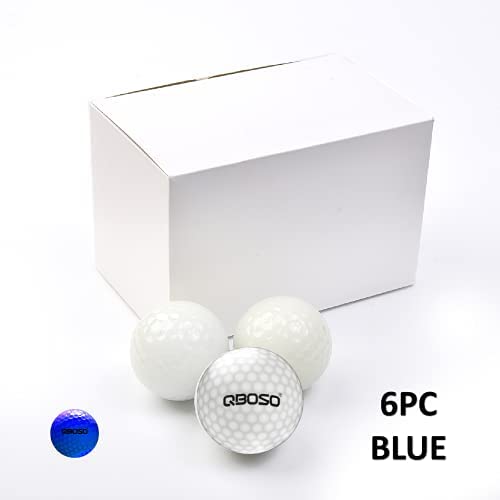 MOYODOR Glow in The Dark Golf Balls QBOSO LED Golf Balls, Light Up Golf Balls More Fun at Night and Make Your Every Shot Counts,Triggered by a Simple hit. 6 Pack (Blue)