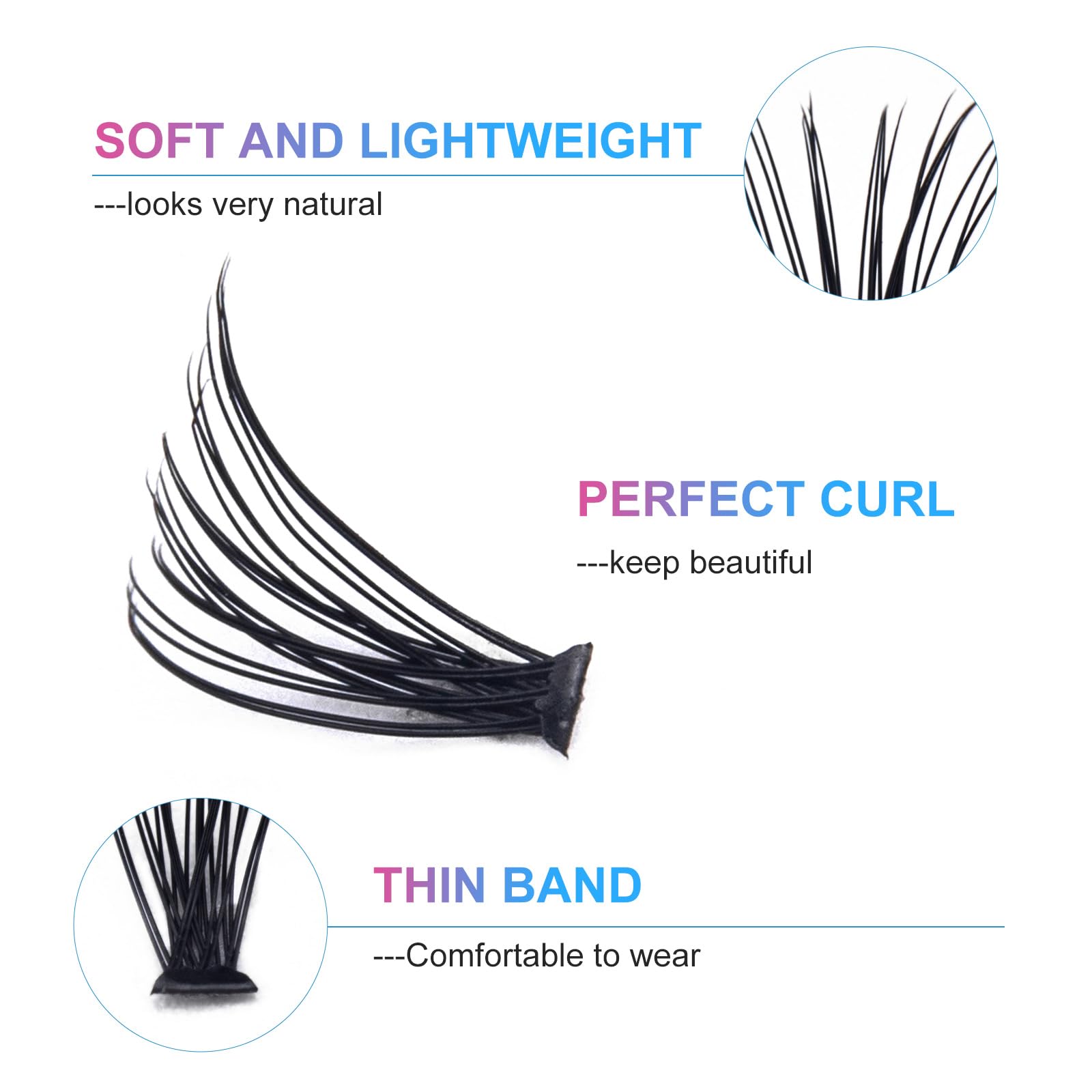 Linpuco LASH 20D Cluster Lash 9-14mm/curl C/Individual Eyelashes Natural Long Black Soft Lightweight 3D Eye Lashes DIY Eyelash Extensions at Home