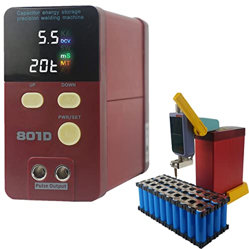 ZCM-JSD 801D Capacitor Energy Storage Welders,Adjustable Pulse Spot Welder W/Smart Control Panel,Portable Pulse Welding Machine for Battery Pack 18650 14500 Lithium Batteries