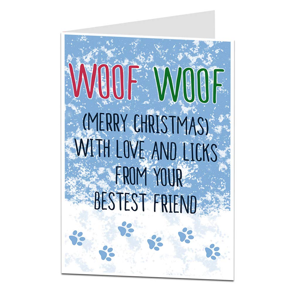 LimaLima Christmas Card From The Dog Funny Pet Theme Perfect For Mum Dad Husband Wife