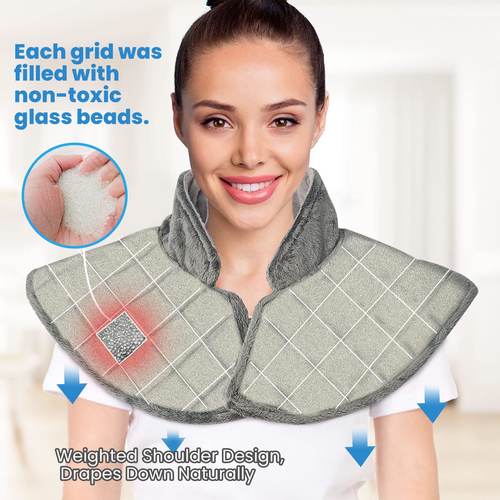 Large Heating Pad for Neck,Shoulder,Back,38" x 24" Full Weighted Heating Pad for for Back Pain Relief, 3lb, 12 Heat Level Hot Heated Pad, 1-24Hour Auto Shut Off, Stay on Function,Fast Heating Wrap