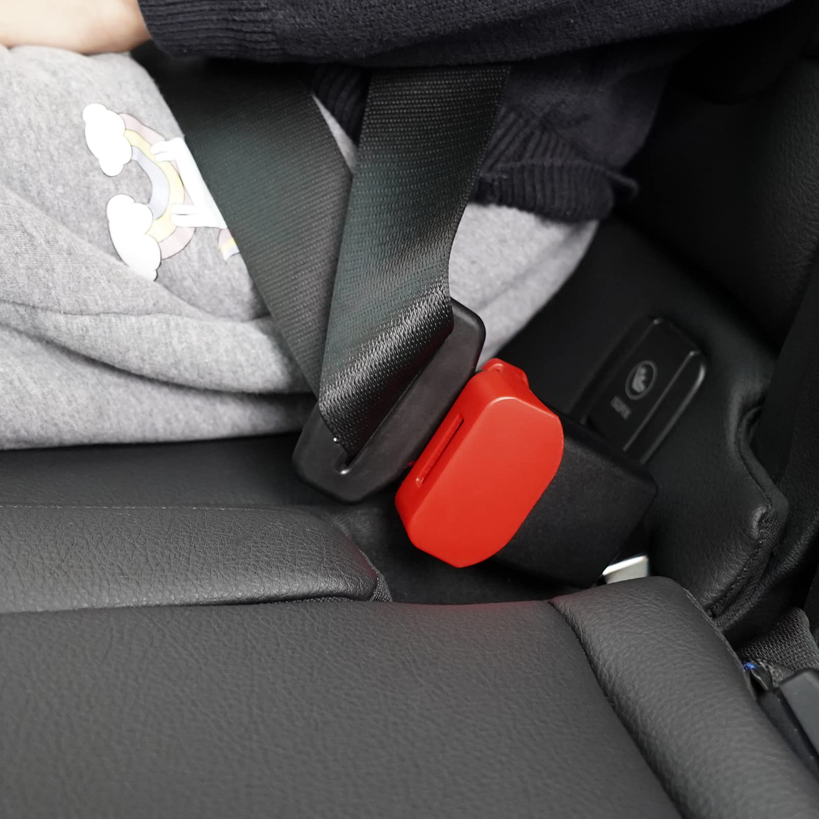 Rezlli Buckle Guard-Preventing Children Unbuckling Themselves While Driving (2 Seat Pack) (Red)