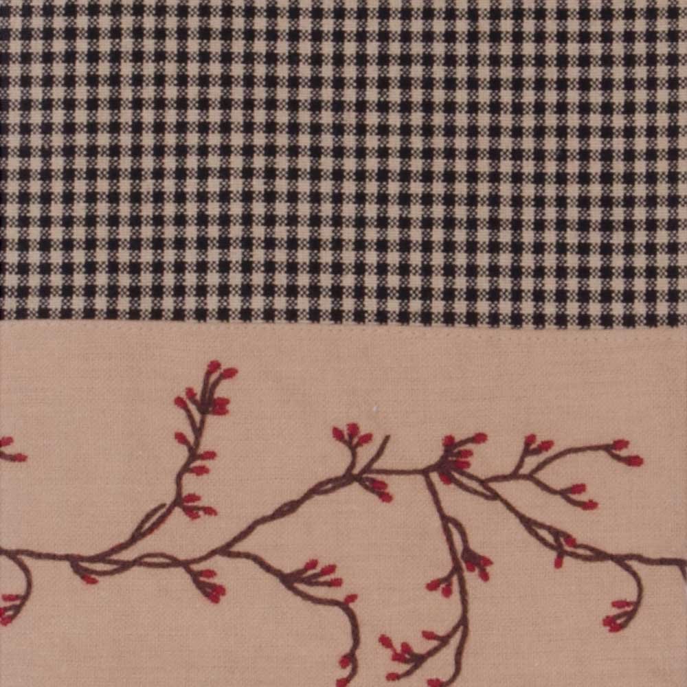 Primitive Home Decors Berry Vine Gingham Black and Nutmeg Kitchen Towel (Set of 2)