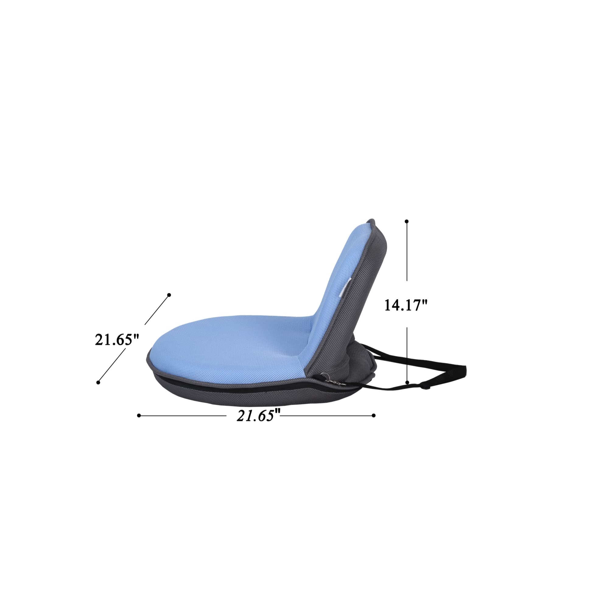Loungie Quick chair Adjustable 5 Position Foldable Floor Chair for Video Games for Kids & Adults, Convertible Multi-use Durable Mesh, Beige Brown