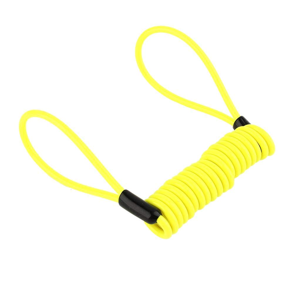 Motorcycle Reminder Cable Disc Lock Cable Anti-Theft Spring Wire Rope 3.5 MM Motorcycle Bike ATV Scooter Disc Lock Security Reminder Cable Tool Yellow Lock Reminder Cable Theft Protection on Handlebar