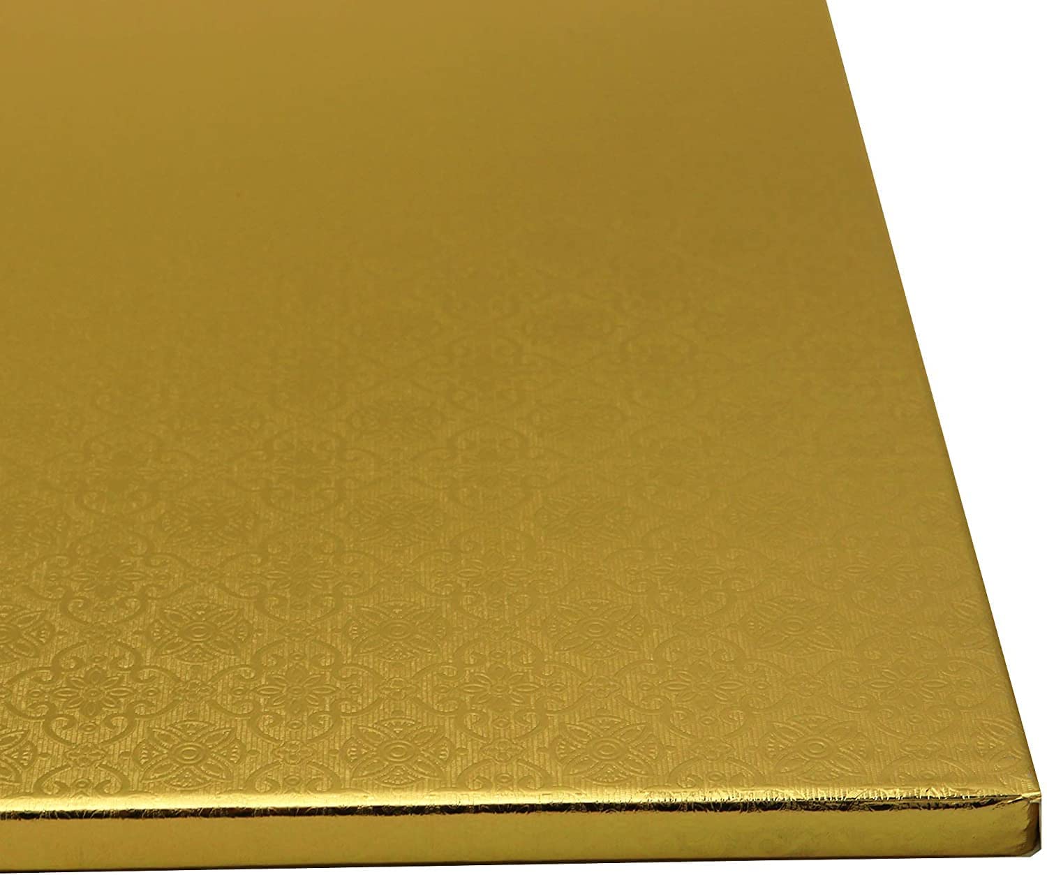 O'Creme Gold Rectangular Cake Pastry Drum Board 1/2 Inch Thick, Half-Sheet Size (13-5/8 Inch x 18-3/4 Inch) - Pack of 5