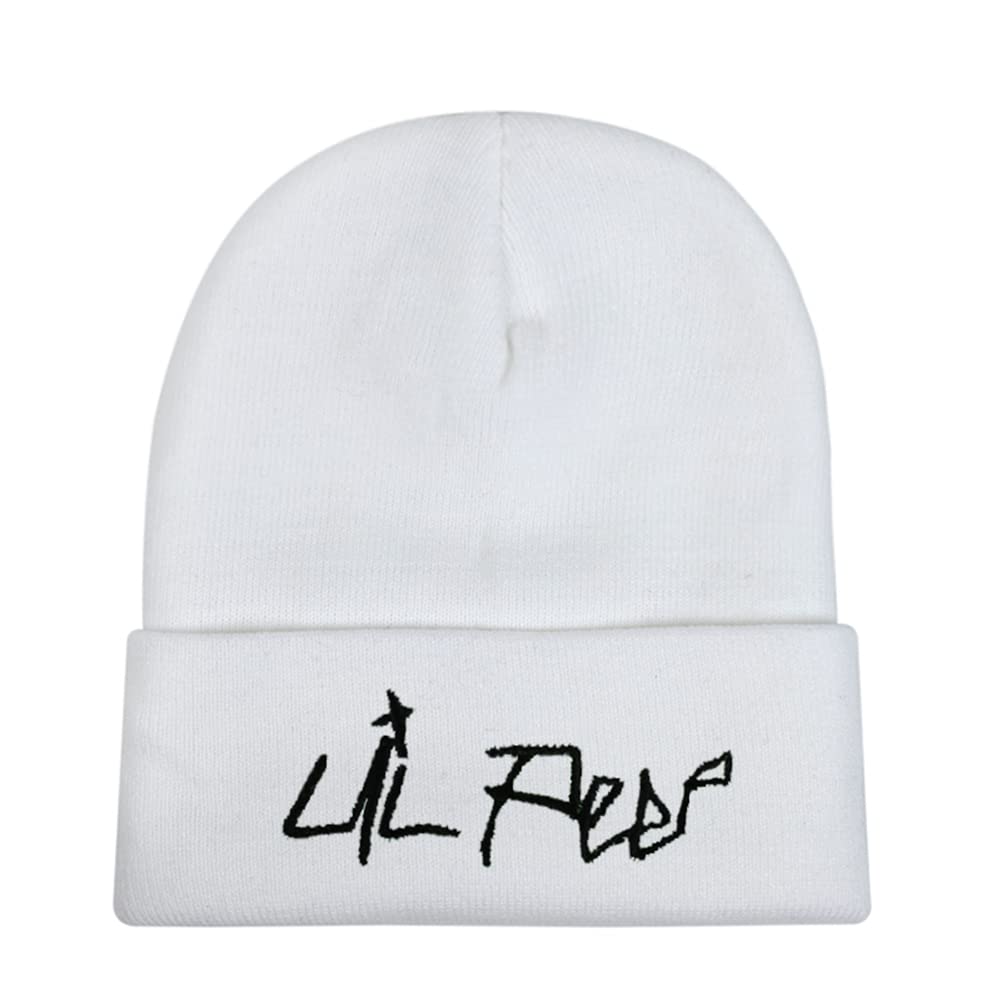 SHENGJIAHUA Embroidered Stretchy Knit Beanie Hat Men Women Skullies Warm Unisex(White)