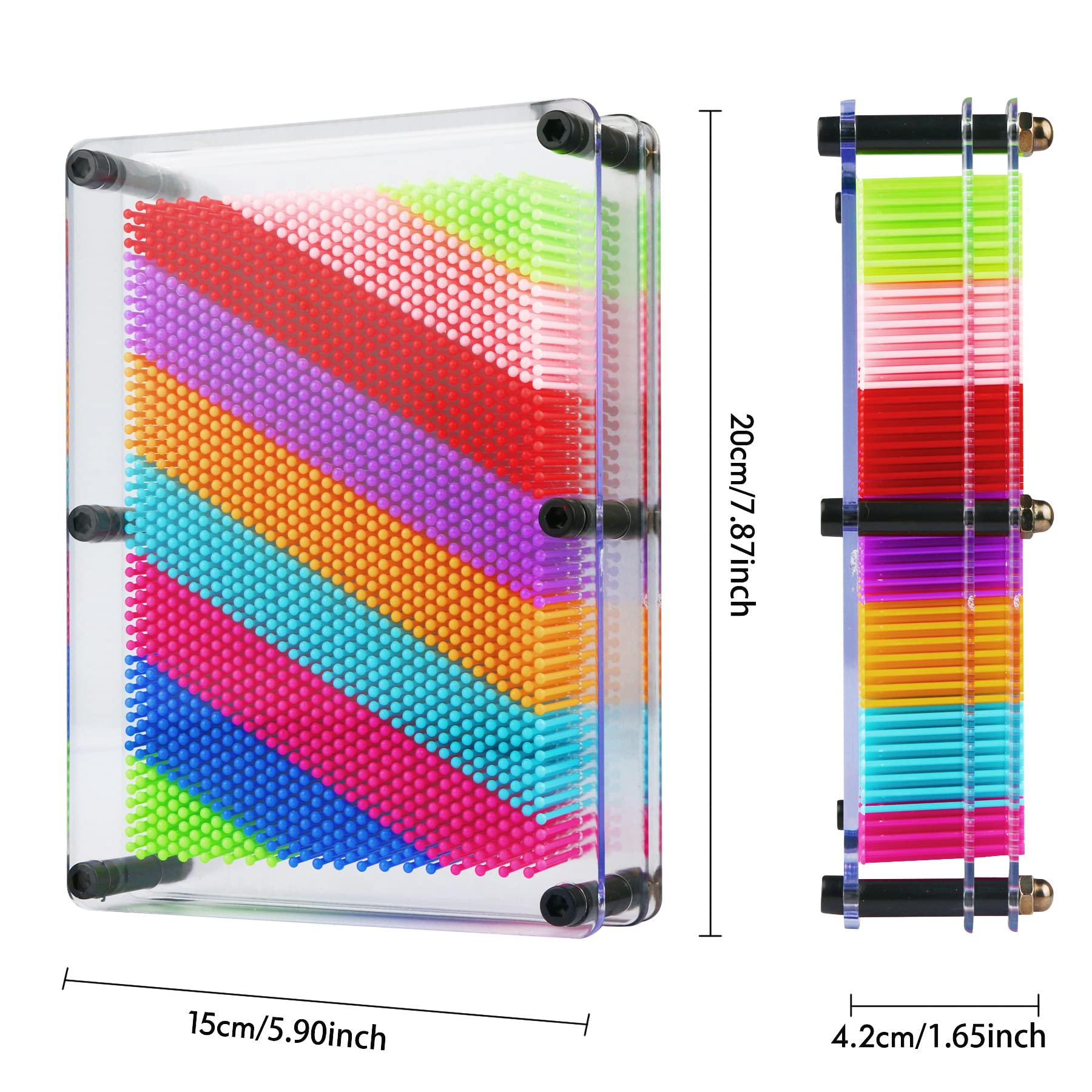 RLINGX 3D Pin Art Toy, Large Size 6” X 8”Unique 3D Pin Art Board for Kids & Adults (Red)