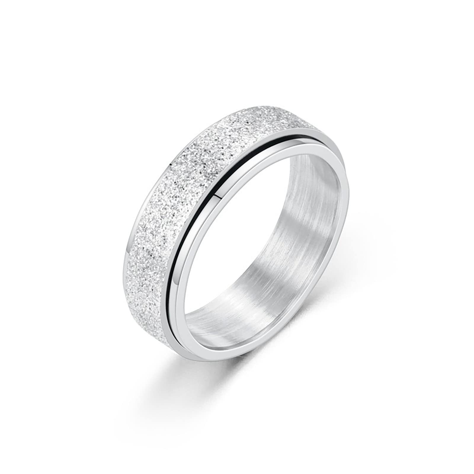 PUODROUXO Spinner Rings Moon and Star Fidget Ring Stress Relieving Anxiety Ring Engagement Wedding Promise Band for Women Men 5pcs