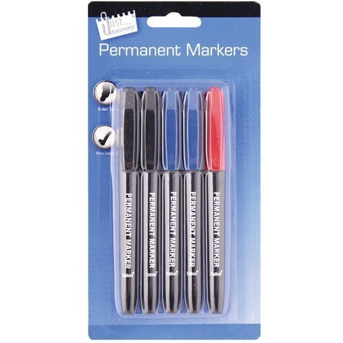 Just Stationery Rapid Dry Permanent Marker (Pack of 5)