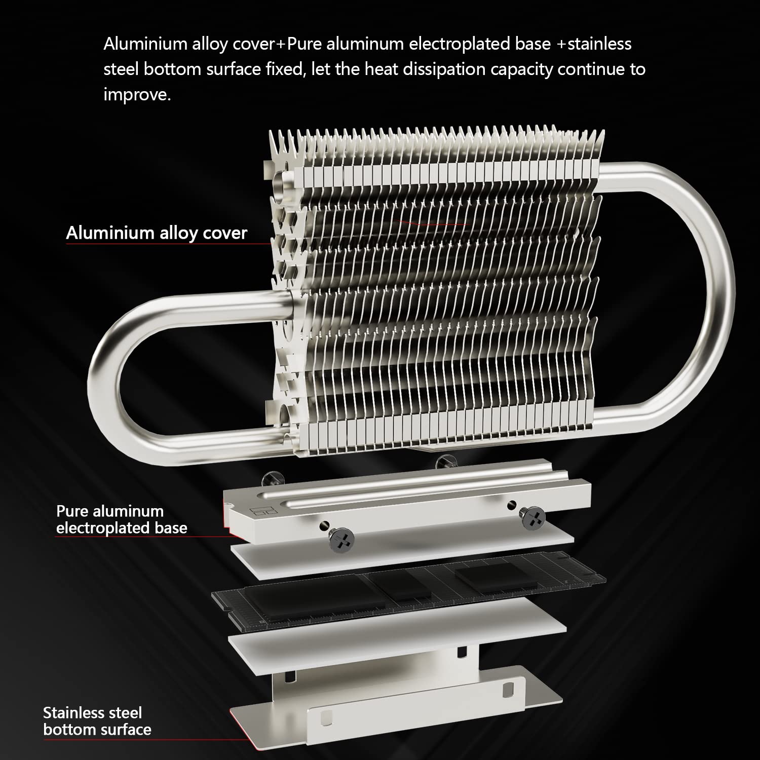 Thermalright HR-09 2280 PRO SSD heatsink, Double-Sided Heat Sink, with Thermal Silicone Pad for M.2 SSD Hard Disk, PC and Computer, Contains a Heat Pipe, Reflow Soldering Process