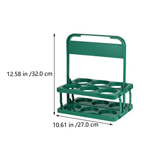 Zerodeko Drink Carrier Wine Bottle Glasses Caddy Plastic Beer Carrier Drinking Desk Accessories 6 Pack Bottle Case Wine Organizer Gift for Wine Lover Green Drink Carriers