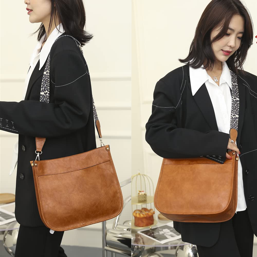 Panymmy Vegan Leather Crossbody for Women Trendy Messenger Shoulder Bag Medium Purses with Adjustable Strap (Lavender)