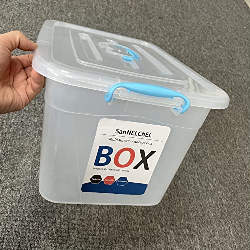 SanNELChEL Plastic storage containers for domestic use ,Organizing Container with Durable Lid and Secure Latching Buckles, Stackable and Nestable