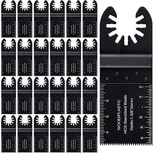 Oscillating Multi tool Saw Blades 25 pc Quick Release Tool kit for Wood Plastic Soft Metal Cutting Quick Release Saw Blades Compatible with Fein Multimaster Bosch Makita Milwaukee Rockwell Ryobi