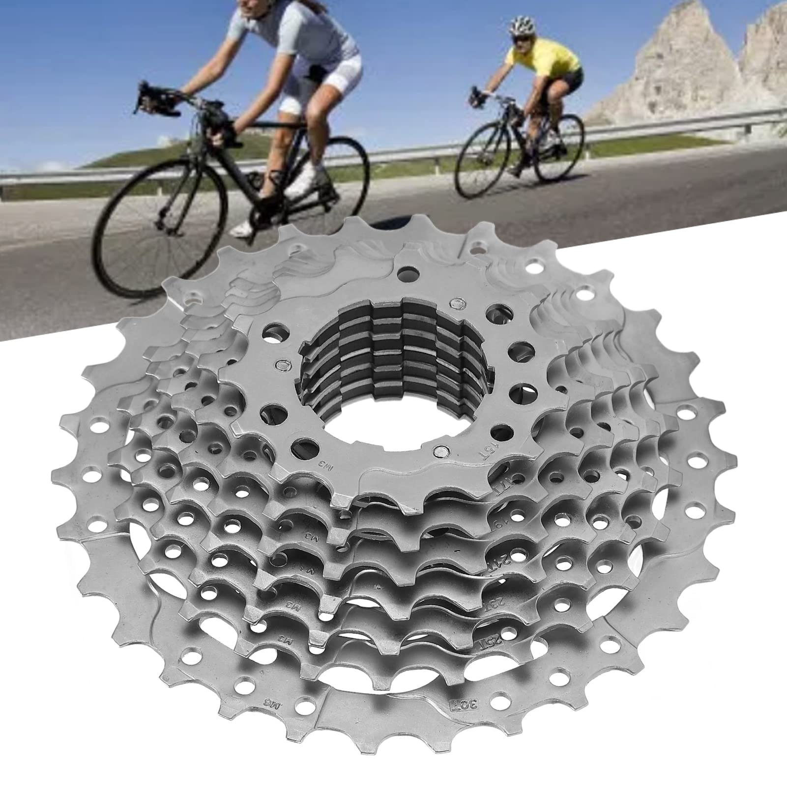 Road Bike Freewheel, Runs Smoothly Weight Reduction Anti Rust Treatment Cassette Freewheel Hollow Technology for Cycling