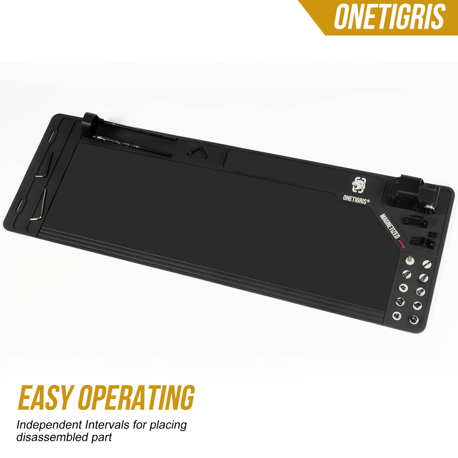OneTigris Cleaning Mat, Anti-Slip Rubber Mat, Magnetic Maintenance Mat 35.82" x12"