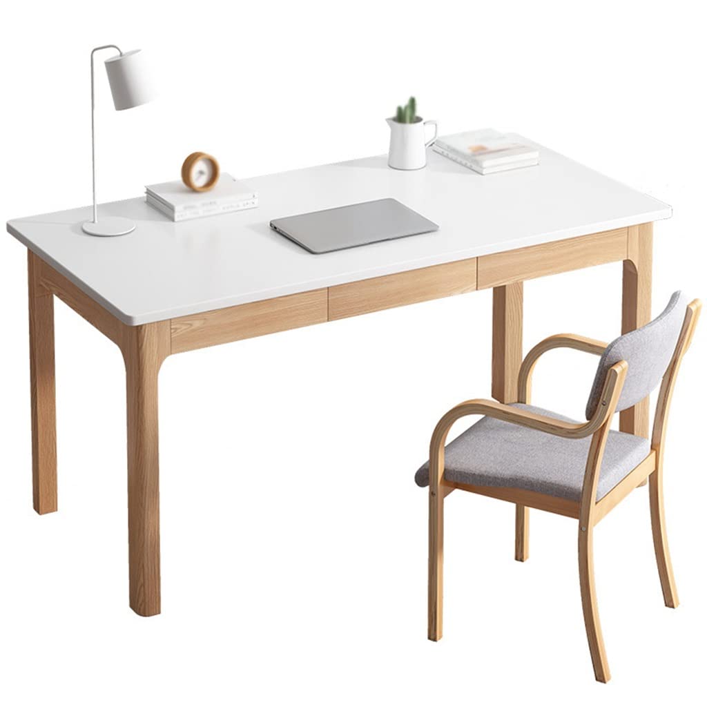 KXDTZ Solid Wood Desk Home Desktop Computer Desk Small Apartment Writing Desk Bedroom Study Table Without Chair (Color : D, Size : 80cm)