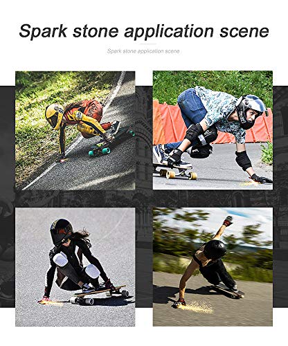 LOSENKA Skateboard Gloves with Sliders,Standard Longboard Downhill Slide Gloves Skate Gloves with 2 Slider Puck Set (Black)