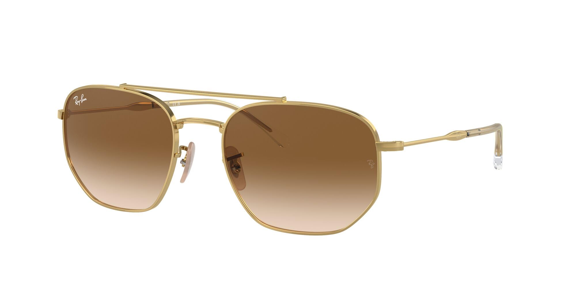 Ray-Ban RB3707 Square Sunglasses, Gold/Clear Gradient Brown, 54 mm