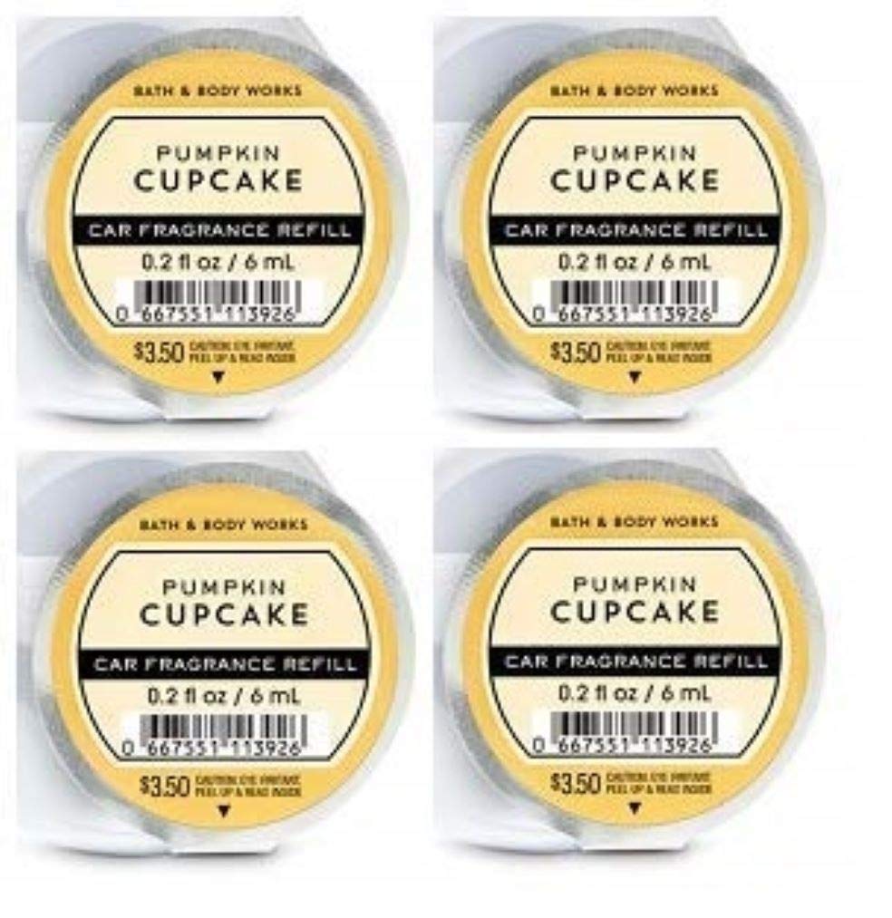 Lot of 4 Bath and Body Works White Barn Pumpkin Cupcake Scentportable Fragrance Refill Disc for Vent or Visor Clip