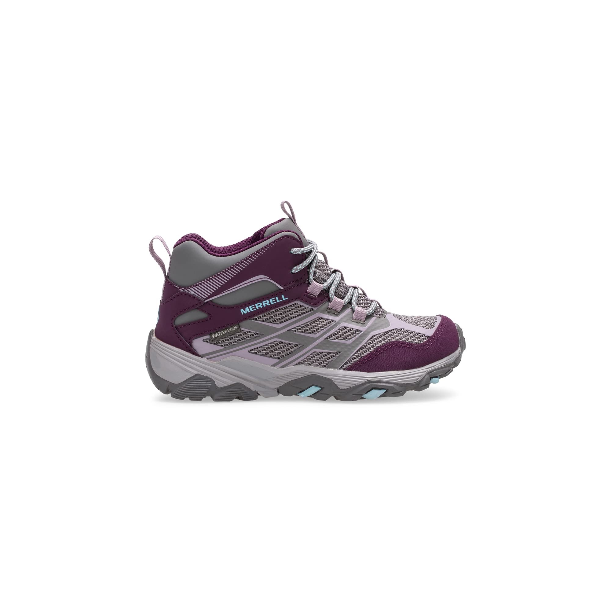 Merrell Moab FST Mid Waterproof Hiking Boot, Charcoal/Nirvana, 2 US Unisex Big Kid