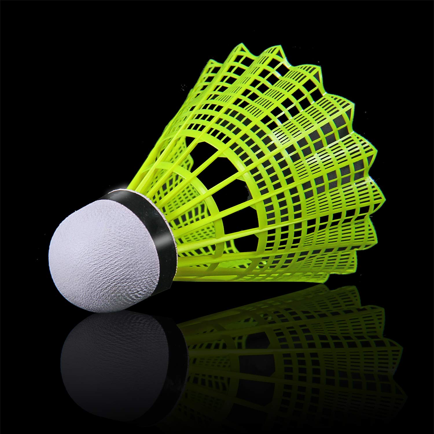 KEVENZ 12-Pack Advanced Nylon Feather Shuttlecocks,77 Grains-High Speed Badminton Balls (Yellow,Nylon)