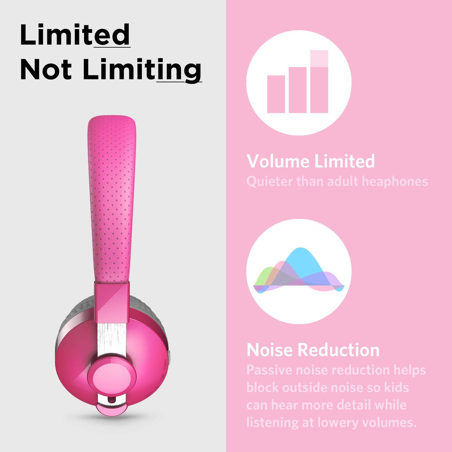 LilGadgets Untangled PRO Kids Premium Wireless Bluetooth Headphones with SharePort and Microphone (Children) - Pink (Renewed)