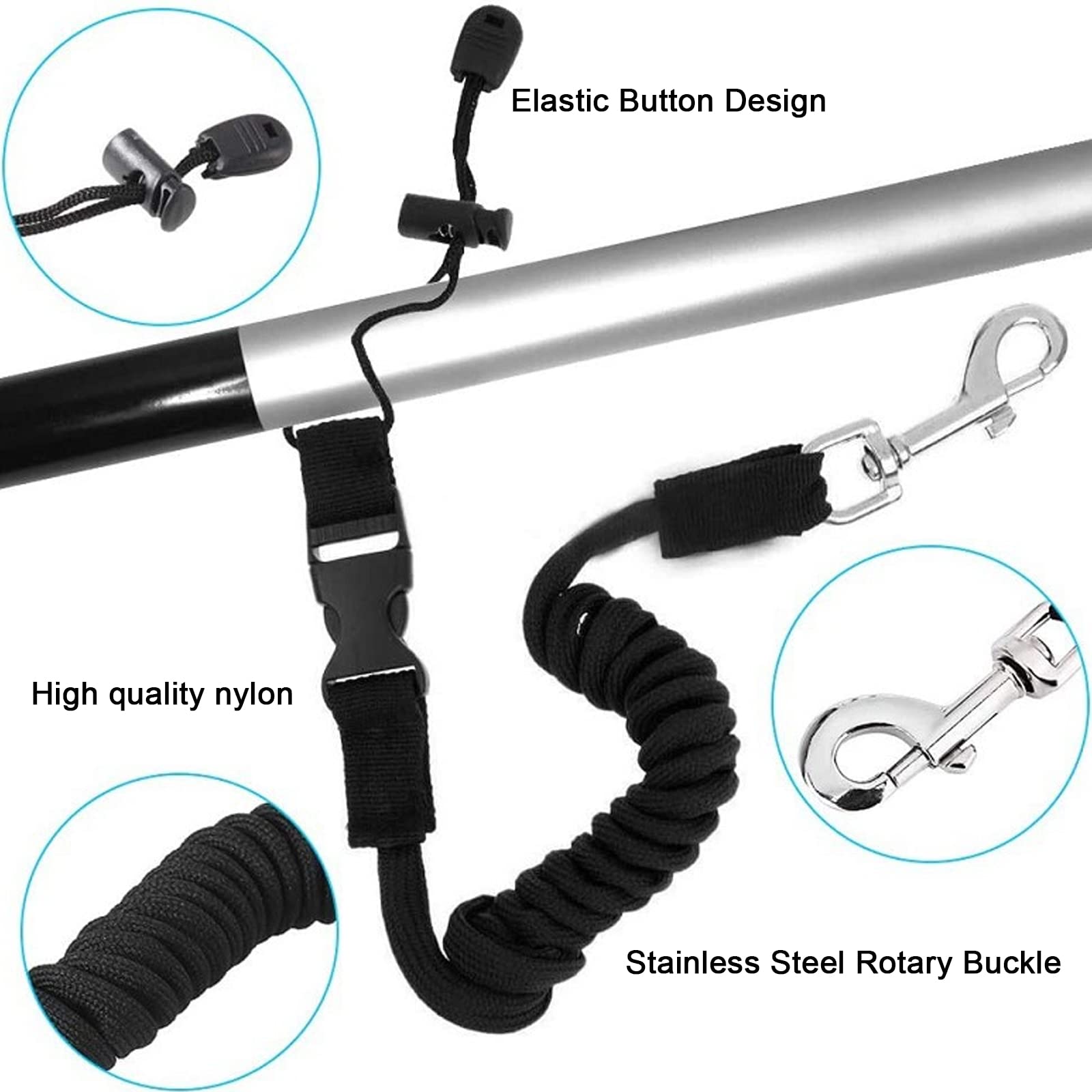OUKENS Paddle Board Traction Rope, Kayak Canoe Paddle Safety Rope Holder Clip Boat Mount Kit Modified Repairing Accessory