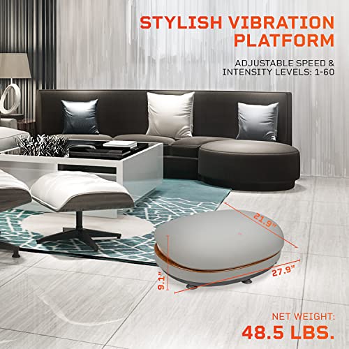 LifePro RelaxaVibe Vibration Plate Exercise Machine - Vibration Platform for Circulation & Metabolism Boost - Elegant Living-Room Vibration Machine - Whole Body Vibration Plate with Heated Ottoman